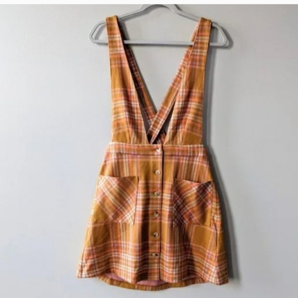 Modcloth | Dresses | Modcloth Making The Grade Gold Plaid Overall ...